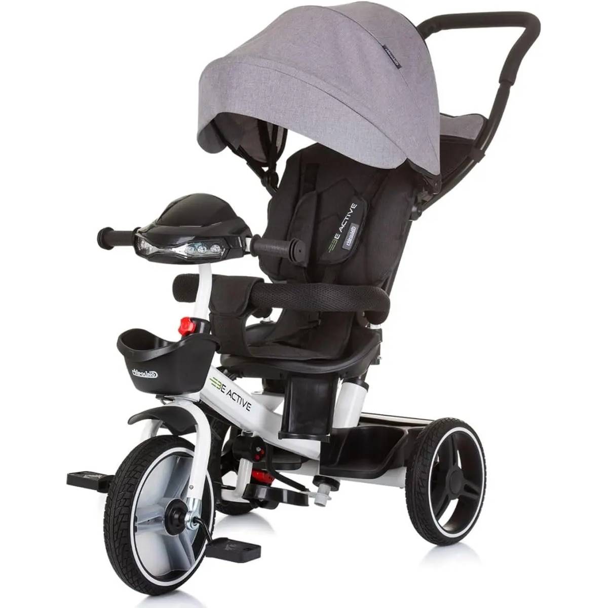 CHIPOLINO Triciclo Con Capote 2 In 1 Grigio - TRKBA02402GL — Mornati Paglia
