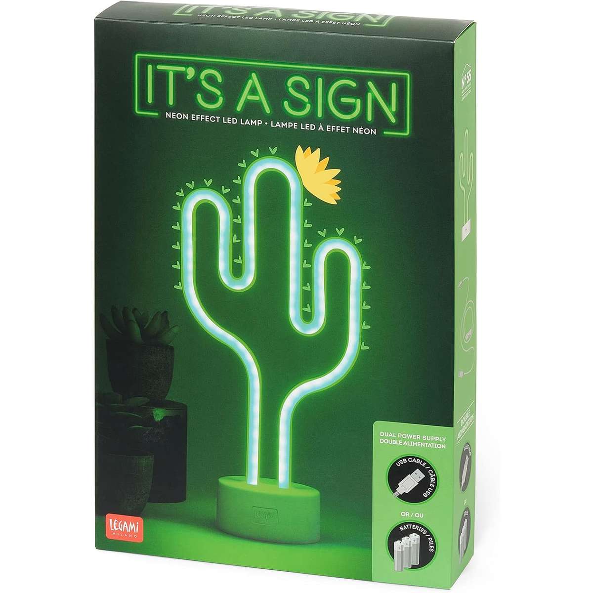 LEGAMI Lampada Led Effetto Neon It'S A Sign Cactus - LEGLL0001 ...