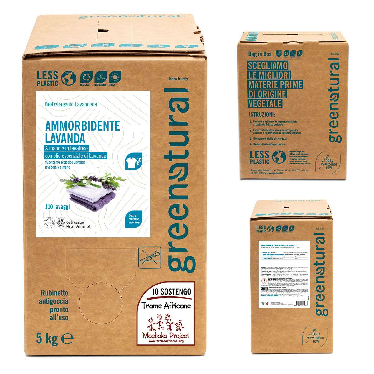 GREENATURAL Ammorbidente Lavatrice 5 Kg Lavanda - BAG505 — Mornati Paglia