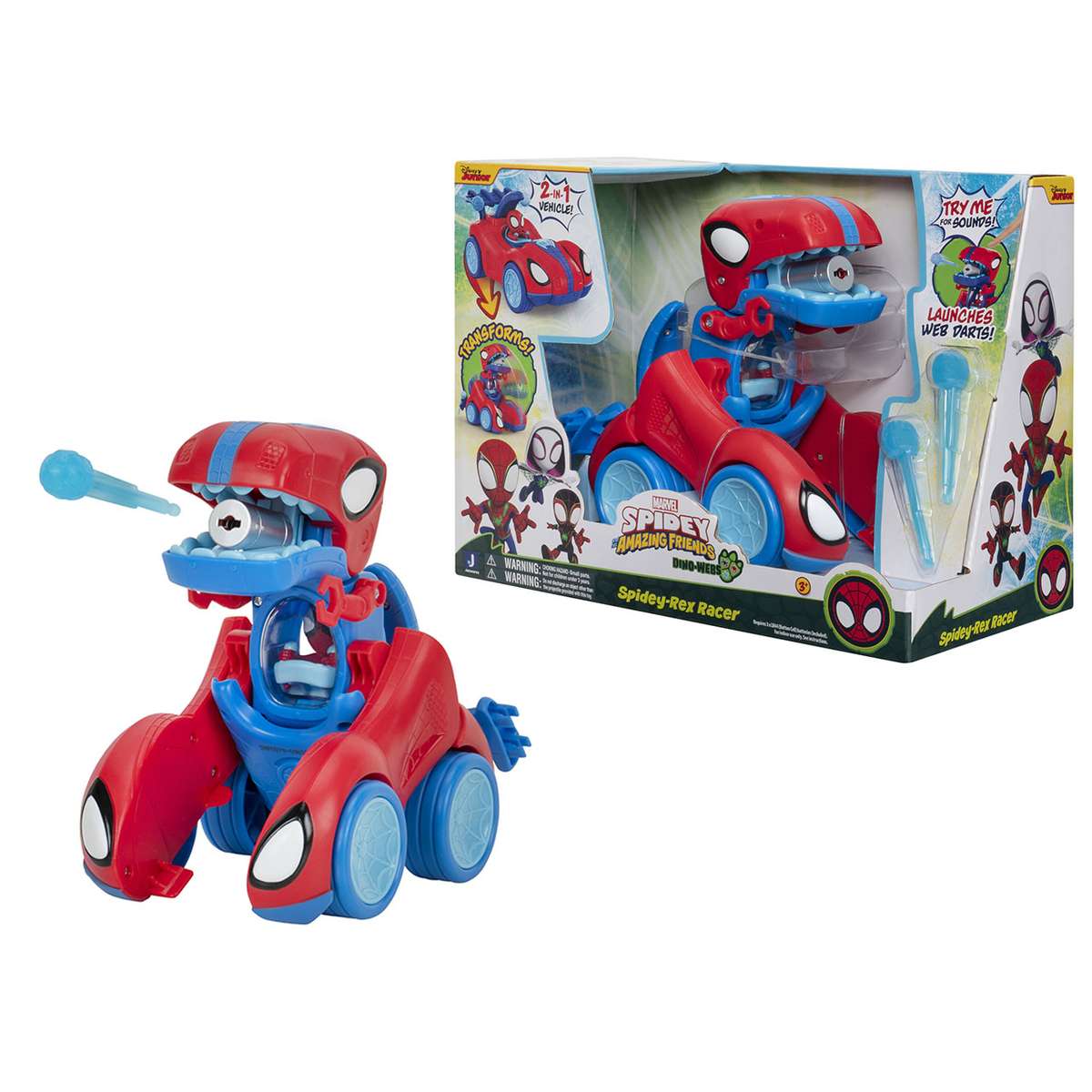 REI TOYS Spidey Veicolo Transformer T-Rex Racer - SP040400 — Mornati Paglia